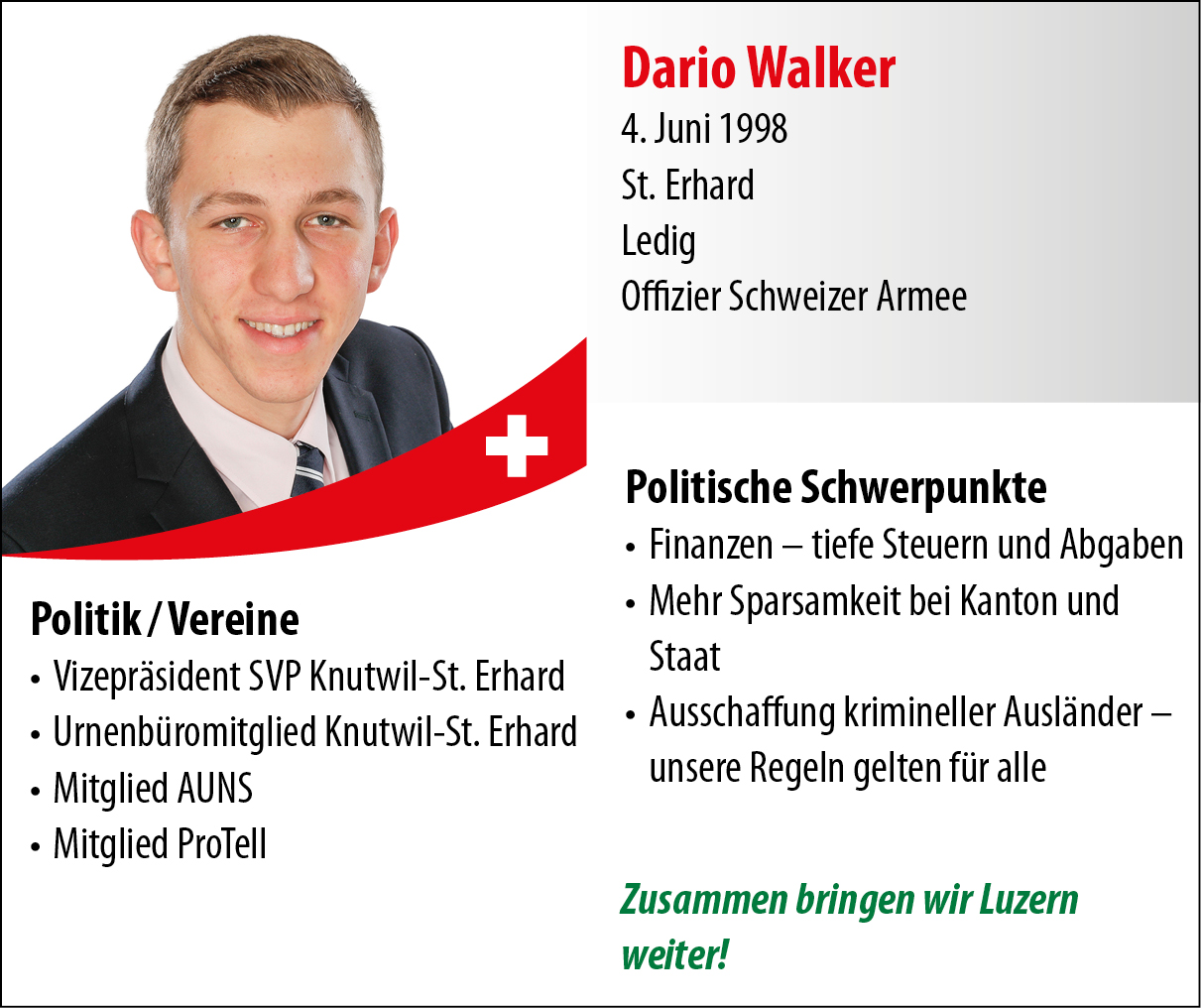 SVP Wahlkreis Sursee - Ihre Kandidaten aus dem Wahlkreis Sursee